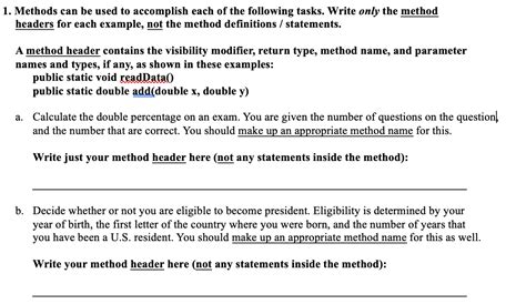 Solved 1 Methods Can Be Used To Accomplish Each Of The