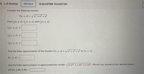 Solved Consider The Following Function Fxyzx2y2z2