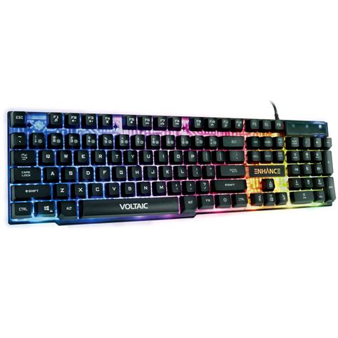 Enhance Voltaic 2 Gaming Keyboard Led Backlit Membrane Keyboard With A Clear Circuit Design