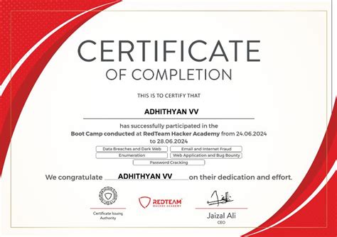 Adhithyan Vv On Linkedin Cybersecurity Bootcamp Redteamhackersacademy Ethicalhacking
