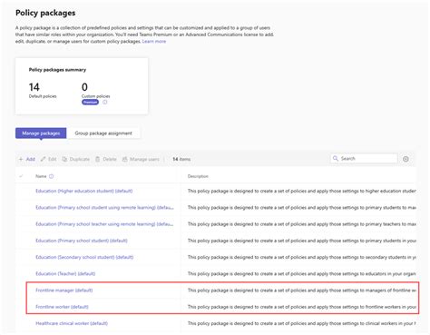 Teams Policy Packages For Frontline Workers Microsoft Teams Microsoft Learn