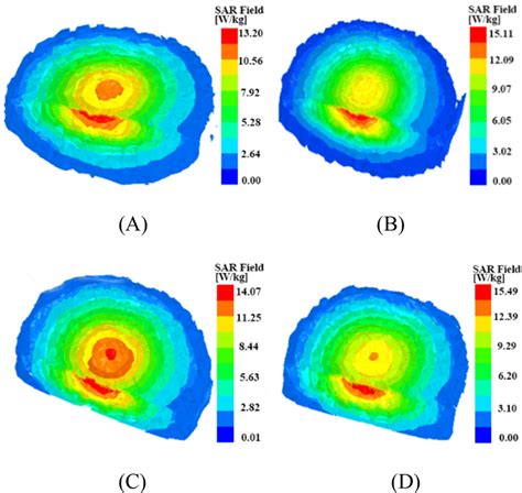 The Sar Of The Antenna In Different Simulation Models A At 2 45 Ghz Download Scientific