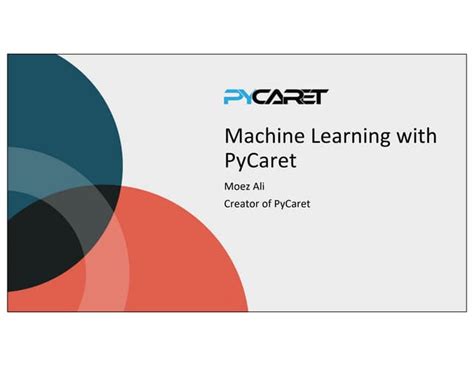 Machine Learning With Pycaret Pdf