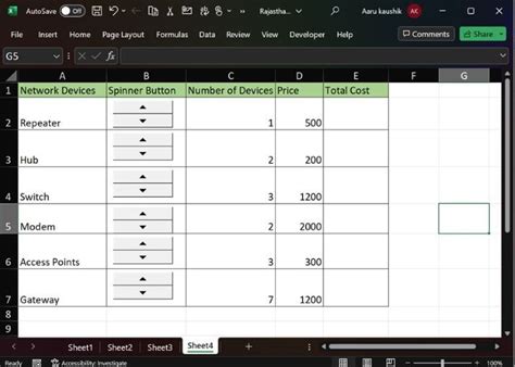 How To Count The Number Of Items Through Spin Button In Excel