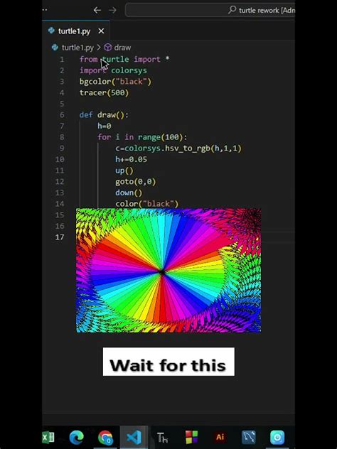 Amazing Rotating Python Graphics Design Using Turtle Python Pythonshorts Coding Viral