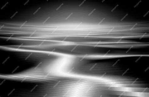 Premium Photo Abstract Black And White Background With Smooth Waves 3d Render Illustration