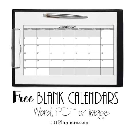 Free Editable Calendar Templates Printable