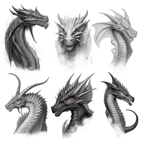 Dragon Head Side View Drawing