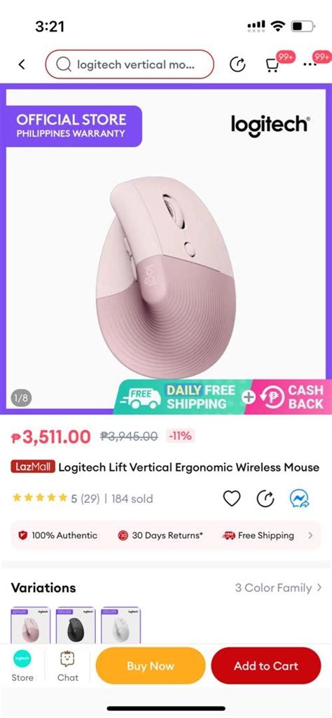 Logitech Lift Vertical Ergonomic Mouse Computers Tech Parts Accessories Mouse Mousepads