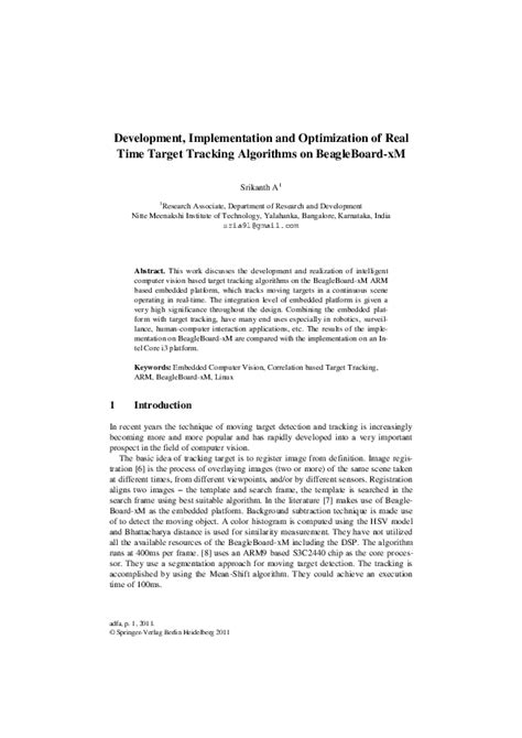 pdf development implementation and optimization of real time target