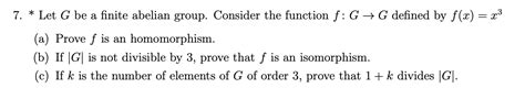 Solved Let G Be A Finite Abelian Group Consider The Chegg Com