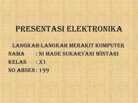 Presentasi Elektronika Ppt