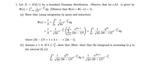 Solved Let X N Be A Standard Gaussian Chegg Com
