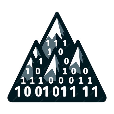 Montagne De Code Binaire Logo Dessin De Chemise Vecteur Premium
