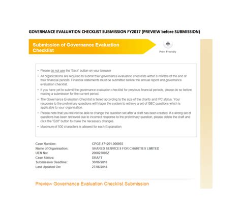 Governance Evaluation Checklist