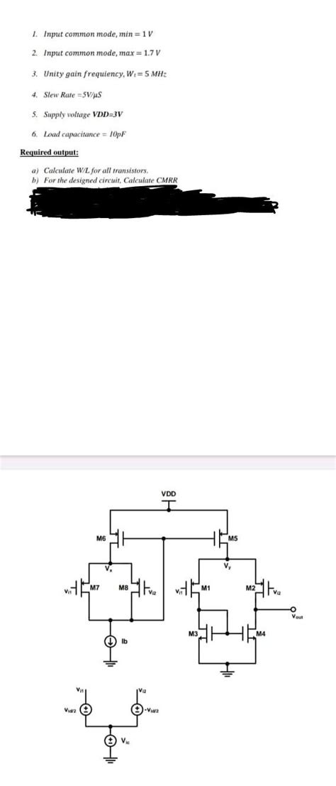 solved 1 input common mode min 1 v 2 input common mode