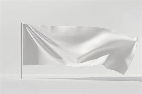 Modern Rectangular Flag Banner 3d Isolated Mockup With Flagpole Premium Ai Generated Image