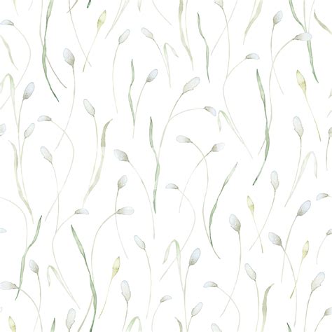 Midsummer Watercolor Flowers And Grass Wallpaper Happywall