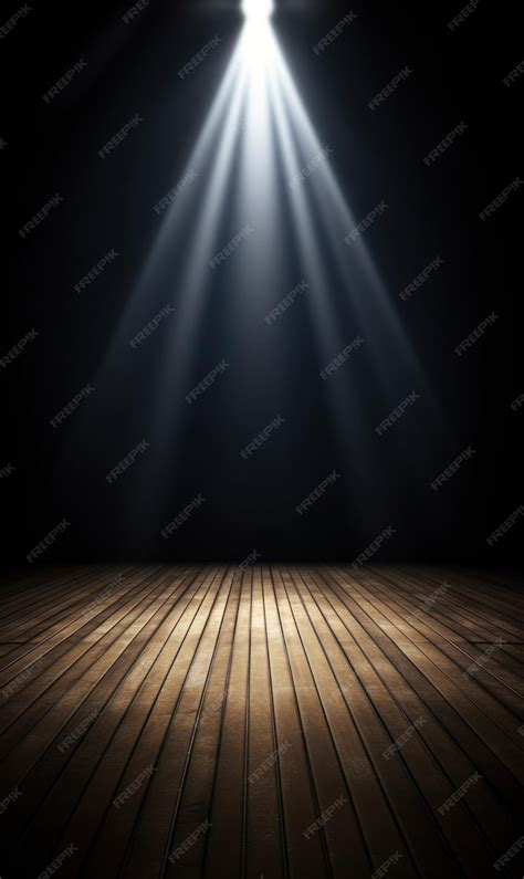 Premium Photo Empty Dark Stage With Spotlight Ad Wooden Floor