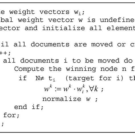 Pseudocode Description Of The Computation Of A Global Weight Download Scientific Diagram