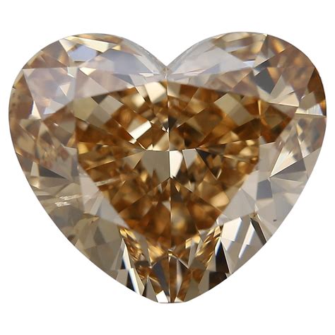 Gia Certified 1011 Carat Fancy Heart Brilliant Cut Orange Brown