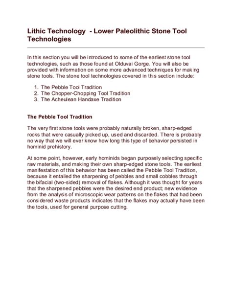 Doc Prehistoric Lithic Technology