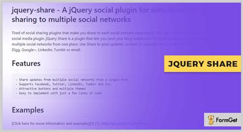 5 jquery social share plugins 2022 free and paid formget