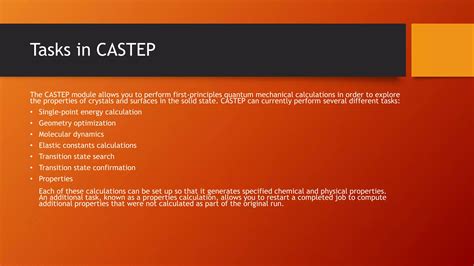 Castep Softwarepptx