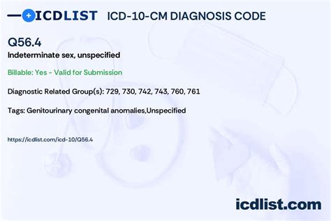 Icd 10 Cm Diagnosis Code Q56 4 Indeterminate Sex Unspecified