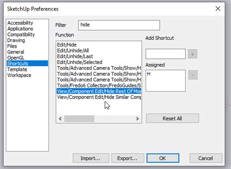 I Created Shortcut For Hide Rest Of The Model Option Sketchup Sketchup Community