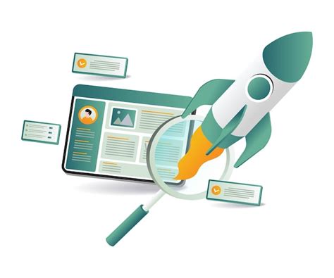 Premium Vector Rocket Launching Application Web Design