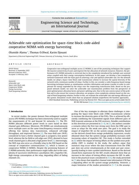 Pdf Achievable Rate Optimization For Space Time Block Code Aided Cooperative Noma With Energy