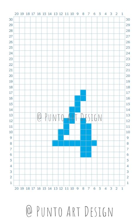 Numbers Design Chart Free Grid Pattern Punto Art Design