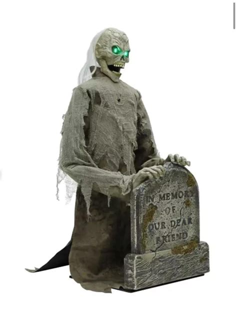 Spirit Halloween 3 Ft Gravestone Ghoul Animatronic Zombie Animated
