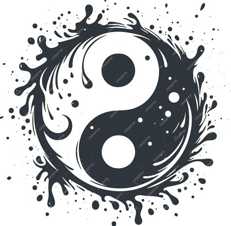 Premium Vector Stylized Vector Stencil Featuring Yin And Yang