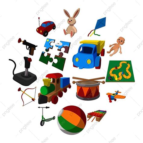 흰색 배경에 고립 된 장난감 만화 아이콘 세트 게임 조종간 건너 뛰기 Png 일러스트 및 벡터 에 대한 무료 다운로드 Pngtree