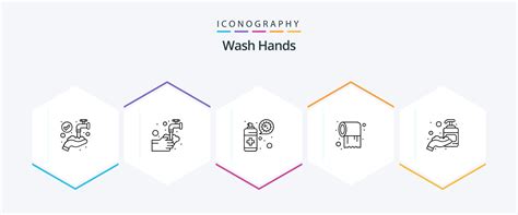 Wash Hands 25 Line Icon Pack Including Corona Tissue Bubble Roll Wash Hands 25 Line Icon Pack Including Corona Tissue Bubble Roll