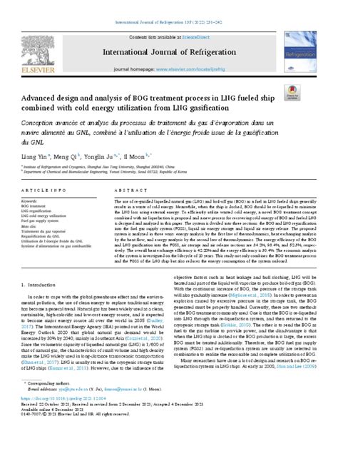 Advanced Design And Analysis Of Bog Treatment Process In Lng Fueled