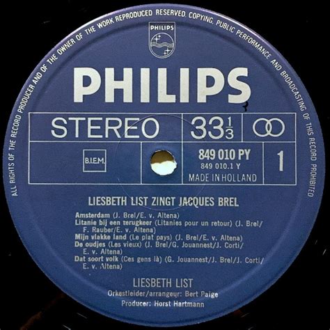 Liesbeth List Zingt Jacques Brel Lp Album Gat Akerrecordsnl