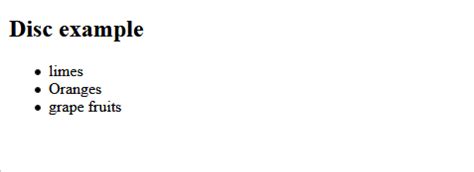 HTML Code To Create Unordered List In Fruit