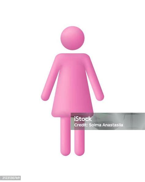 3d 여자 아이콘입니다 성별 아이콘입니다 여성 아이콘 2명에 대한 스톡 벡터 아트 및 기타 이미지 2명 3차원 형태 개념 Istock