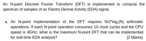 An N Point Discrete Fourier Transform Dft Is