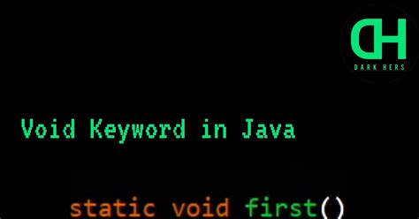 Void Keyword In Java