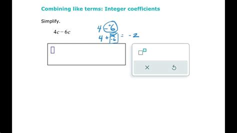 Combining Like Terms Integer Coefficients Aleks Examples Youtube
