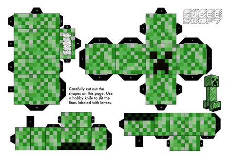 Creeper Printable Minecraft Creeper Papercraft Template 41 Off