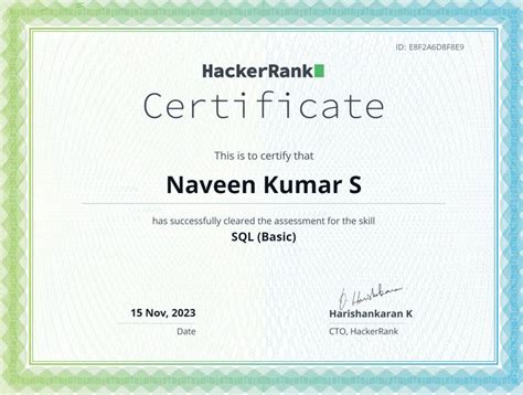 Sqldeveloper Mysql Certificationcomplete Hackerrank Databasemanagement Databasedesign