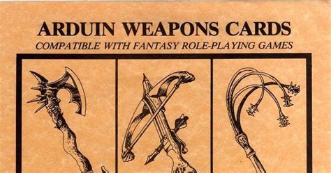 Arduin Weapons Cards Rpg Item Rpggeek