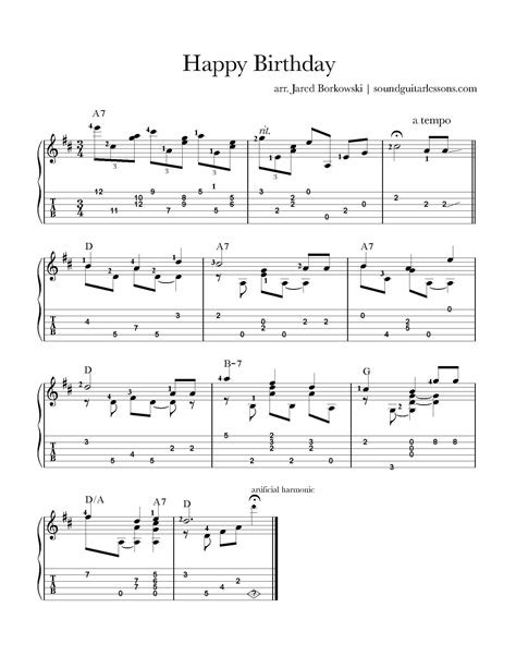 Happy Birthday Classical Guitar Arrangement Rclassicalguitar