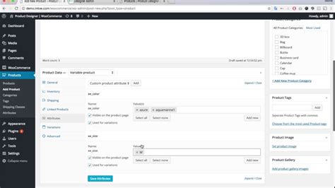How To Add Product In Woocommerce Admin With Product Color Variant Images Youtube
