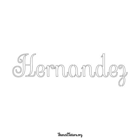 Hernandez Free Printable Family Name Stencils With Unique Typography And Lettering Bridges